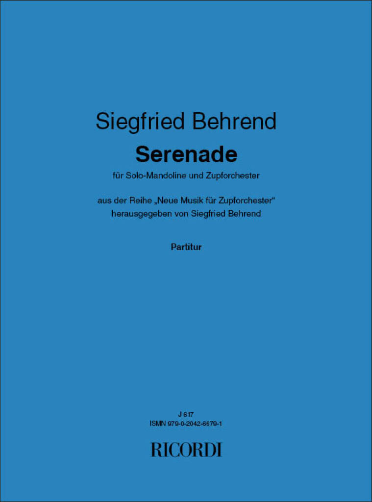 Behrend, Siegfried: Serenade (1977) szólómandolin- és gitárkotta ...